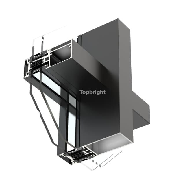Face Width 65mm Thermal Break Mullion/transom Curtain Wall System TB 65FCW