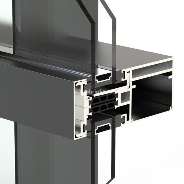 Face Width 65mm Thermal Break Mullion/transom Curtain Wall System TB 65FCW