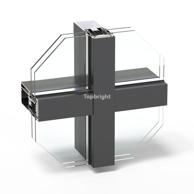 Face Width 50mm High Thermal Insulation Mullion/transom Curtain Wall ...